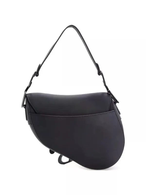 Dior Ultra Matte Saddle Handbag Leather Medium Shoulder Bag - Black