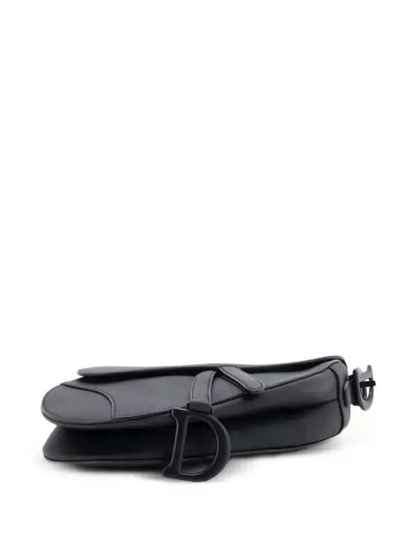 Dior Ultra Matte Saddle Handbag Leather Medium Shoulder Bag - Black