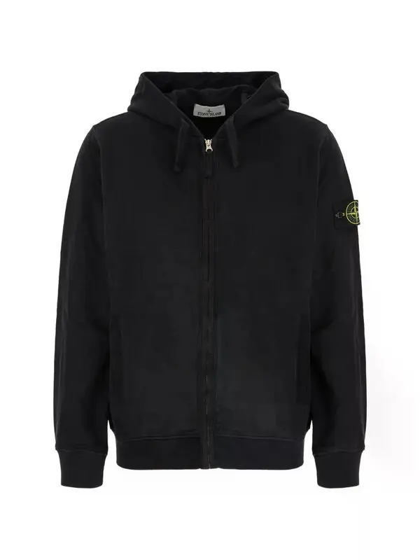 Stone Island 0009 Organic Cotton Fleece Hoodie - Black