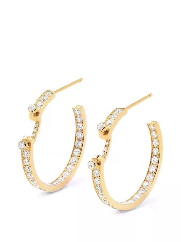 NOUVEL HERITAGE Eternity Tuxedo Mood Diamond Hoop Earrings - Gold