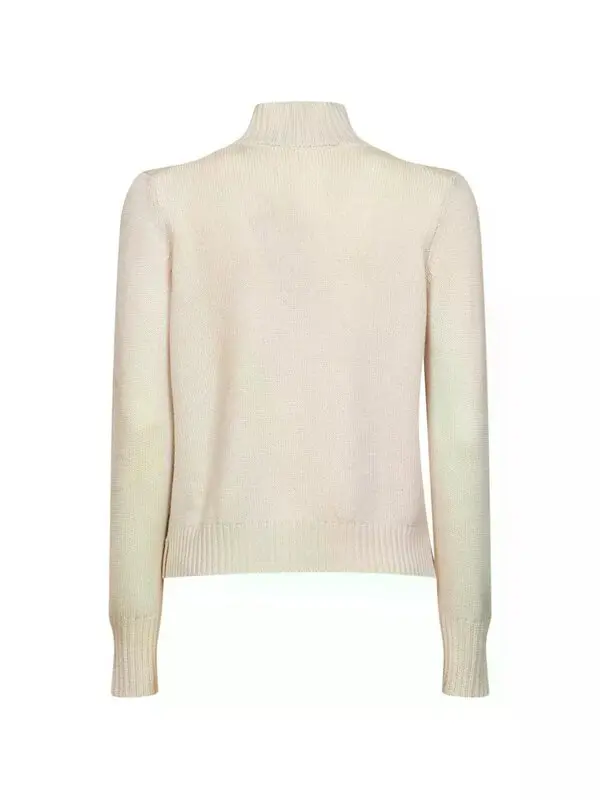 BLANCA VITA Ribbed-knit Mock-neck Sweater