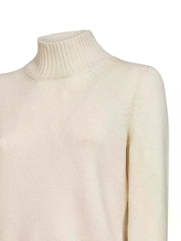 BLANCA VITA Ribbed-knit Mock-neck Sweater
