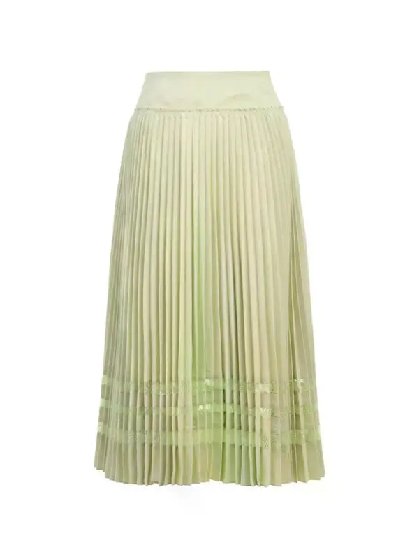 3.1 Phillip Lim Pleated Lace-insert Midi Skirt