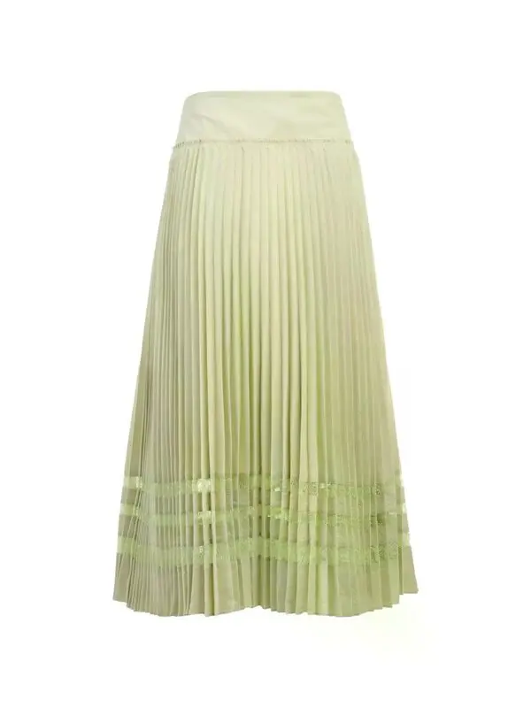 3.1 Phillip Lim Pleated Lace-insert Midi Skirt