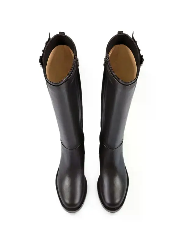 DOUCAL'S Buckle-detail Knee-high Leather Boots