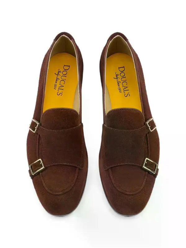 DOUCAL'S Double-buckle Suede Loafers - Brown