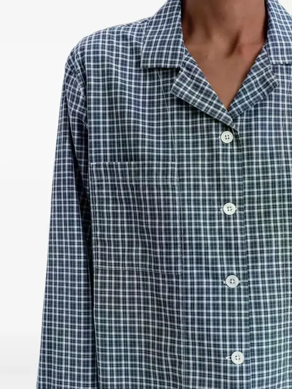 TEKLA Check-print Cotton Pajamas