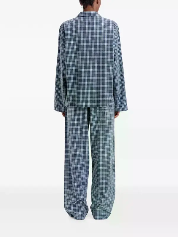 TEKLA Check-print Cotton Pajamas