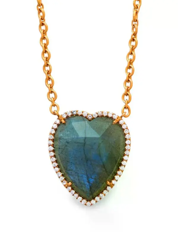 Irene Neuwirth Labradorite And Diamond Heart Necklace