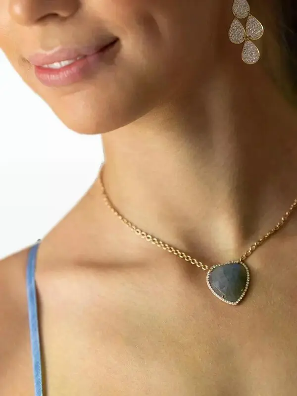 Irene Neuwirth Labradorite And Diamond Heart Necklace