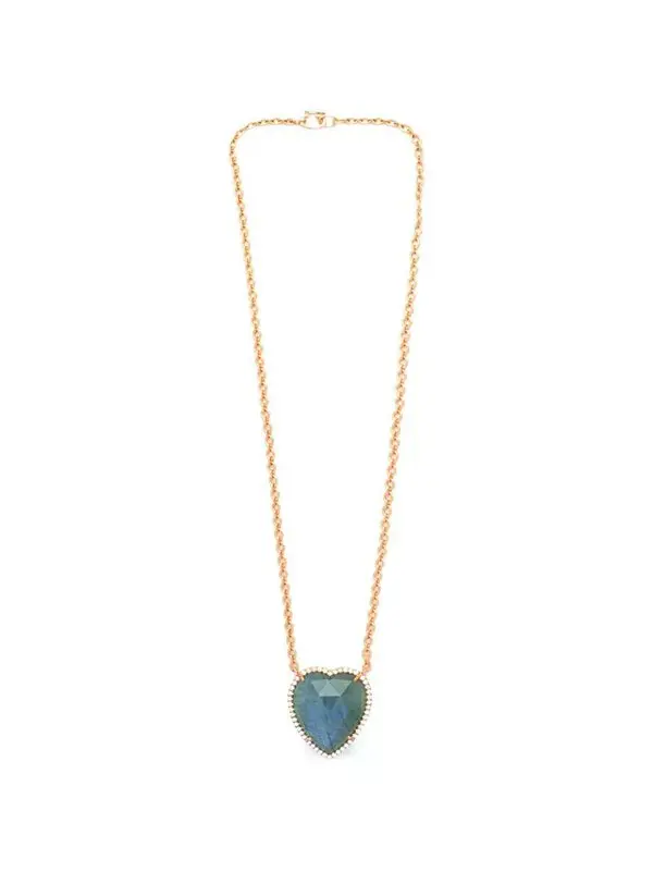 Irene Neuwirth Labradorite And Diamond Heart Necklace - Pink