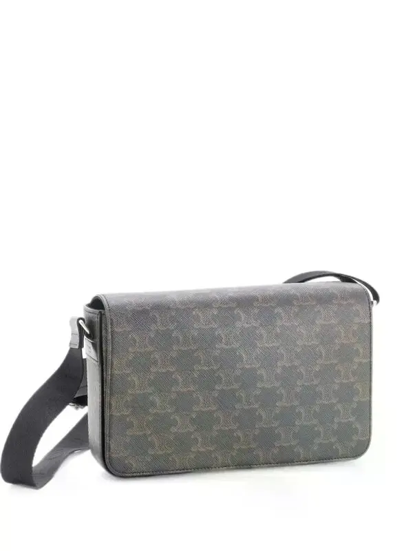 Celine Flap Messenger Bag Triomphe Coated Canvas Medium Crossbody Bag