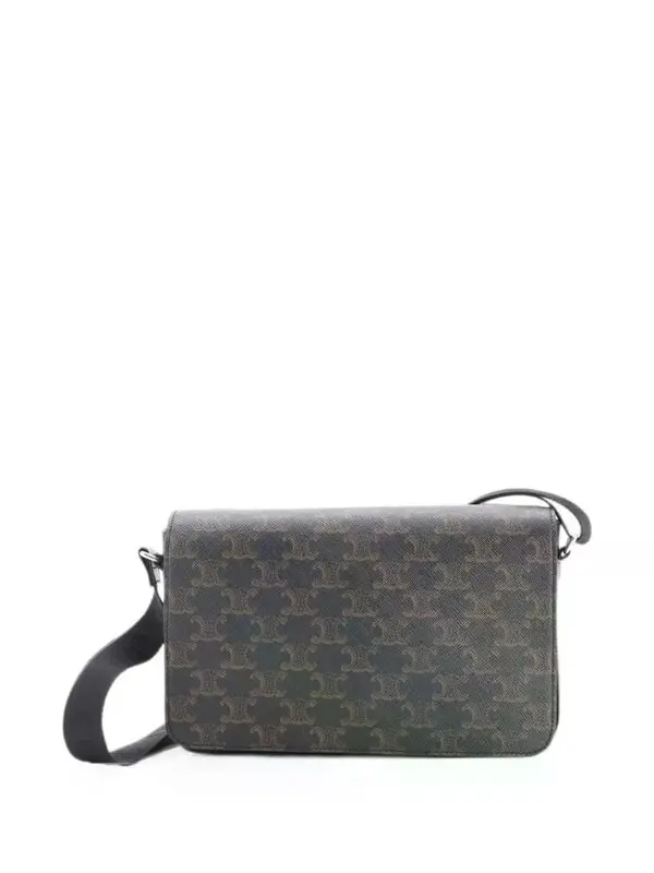 Celine Flap Messenger Bag Triomphe Coated Canvas Medium Crossbody Bag