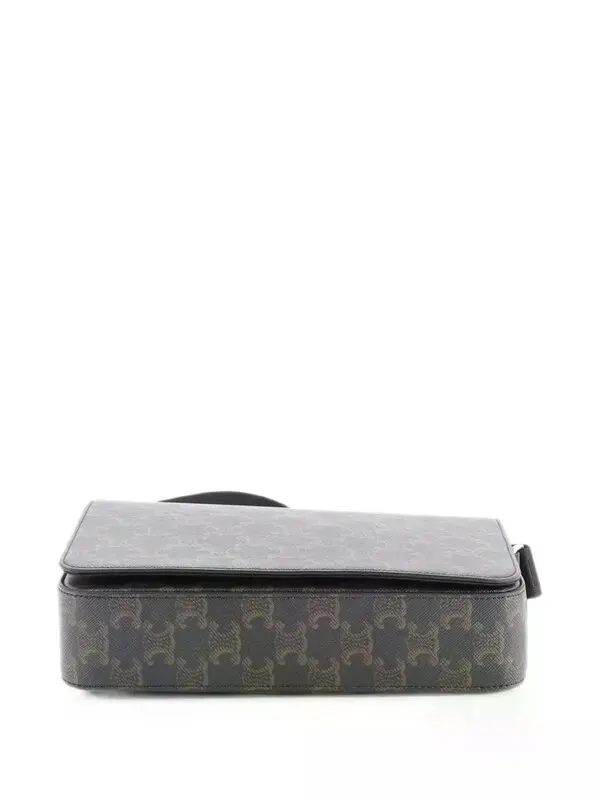 Celine Flap Messenger Bag Triomphe Coated Canvas Medium Crossbody Bag