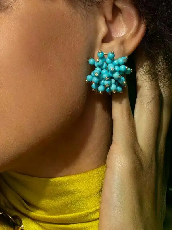 ALETTO BROTHERS Bel Fiore Turquoise And Diamond Earrings