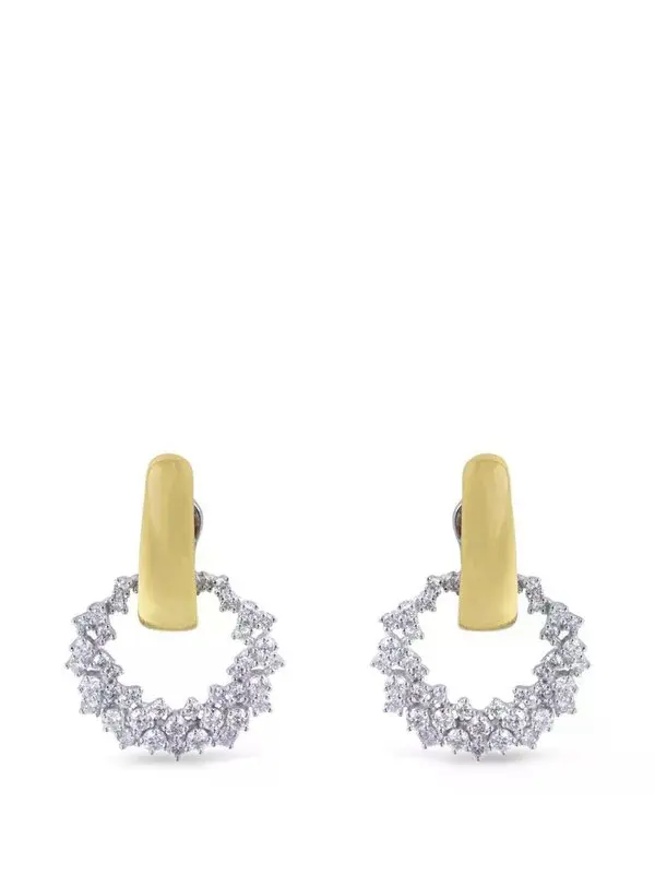 Yeprem Diamond Circle Drop Earrings - Gold