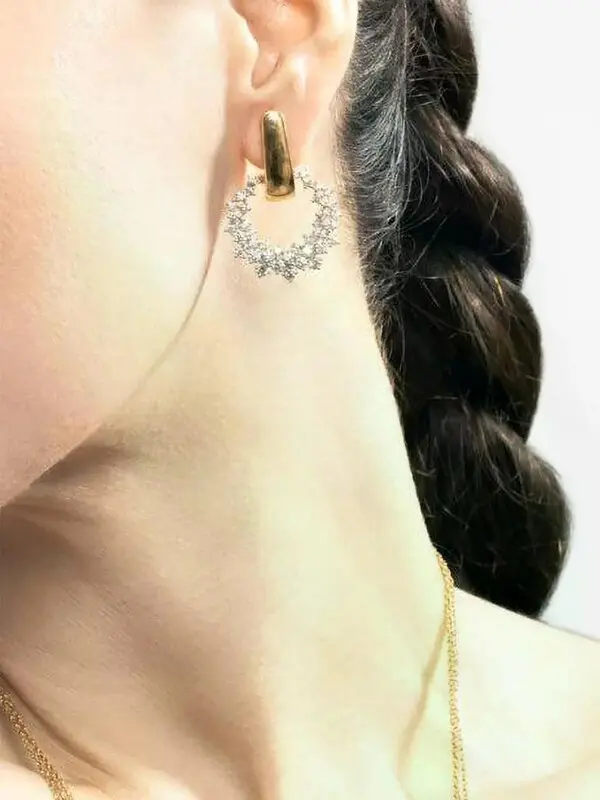 Yeprem Diamond Circle Drop Earrings