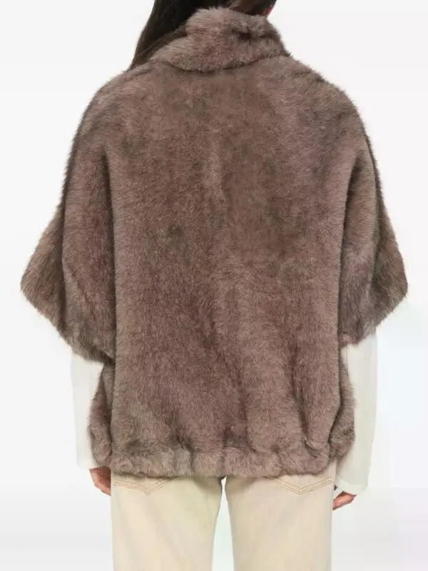 VALENTINI 1972 Faux Fur Funnel Neck Zip-up Coat