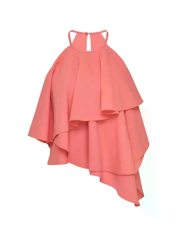 CLUB21 Tiered Asymmetric Halter Top