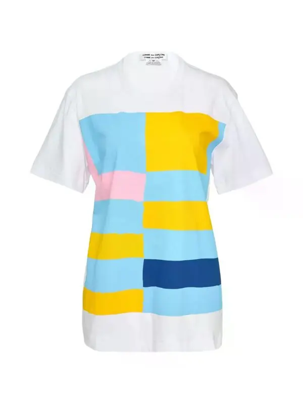 Comme Des Garçons Colour-block Print T-shirt - White