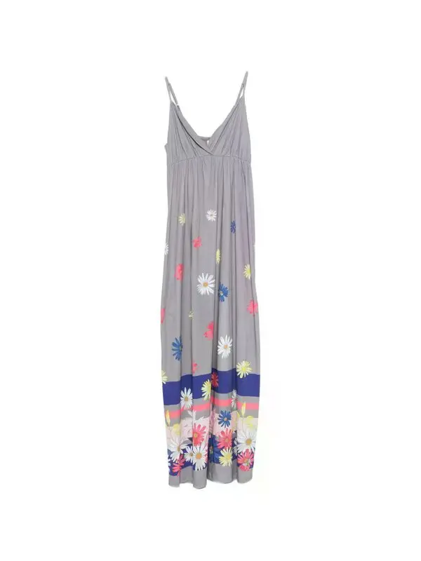 SUN 68 Floral-print Spaghetti-strap Maxi Dress - Grey