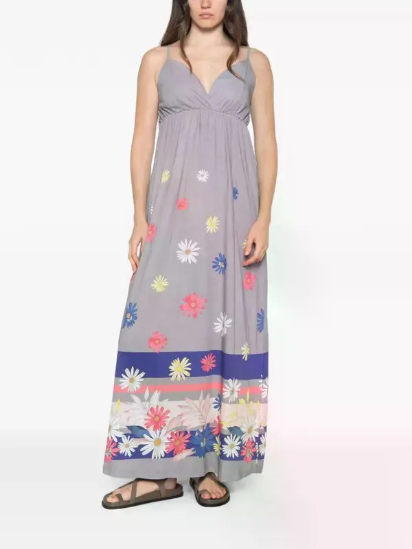 SUN 68 Floral-print Spaghetti-strap Maxi Dress
