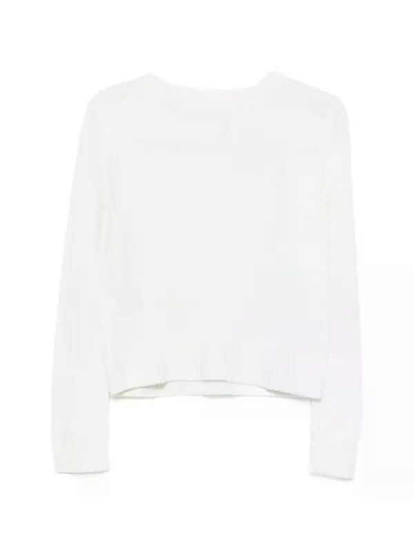 PHILO-SOFIE Crew Neck Fine Knit Sweater - White