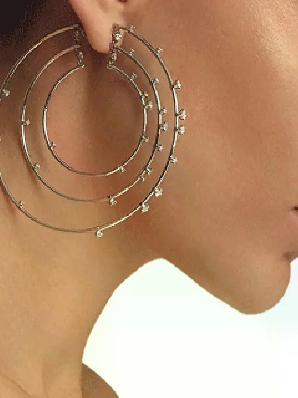 MATTIA CIELO Rugiada Diamond Hoop Earrings - Pink