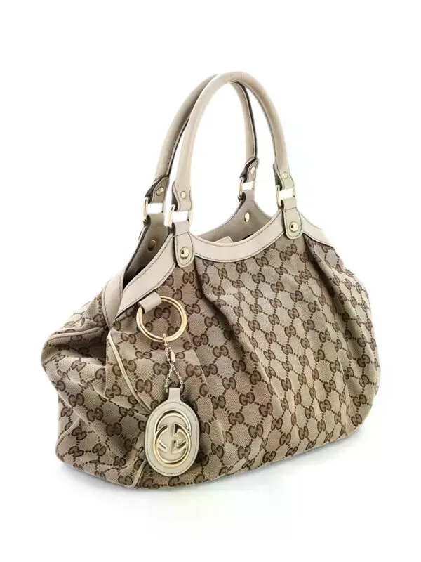 Gucci Sukey Gg Canvas Leather Medium Tote Bag