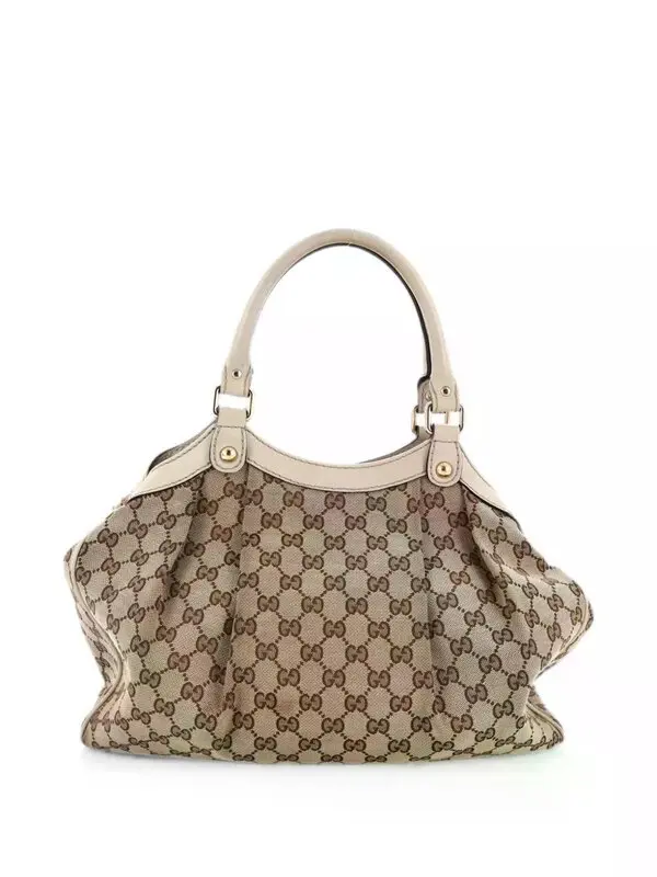 Gucci Sukey Gg Canvas Leather Medium Tote Bag
