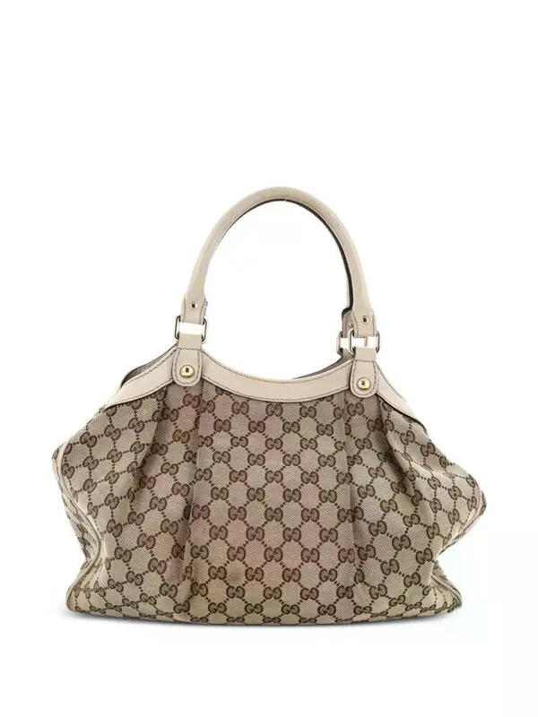 Gucci Sukey Gg Canvas Leather Medium Tote Bag