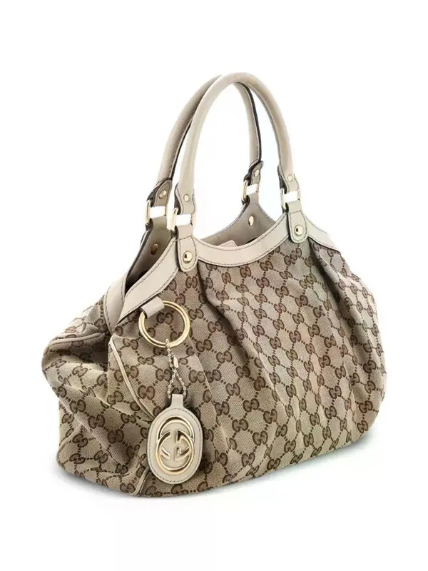 Gucci Sukey Gg Canvas Leather Medium Tote Bag