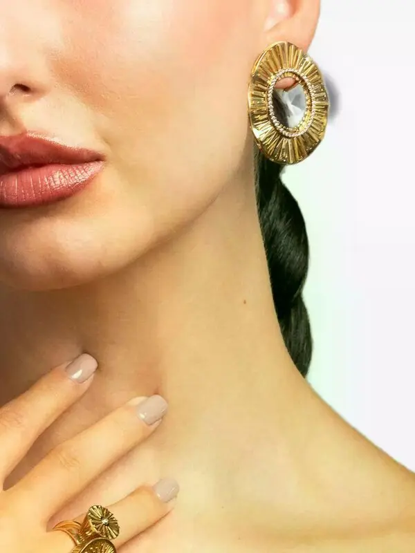 CAROL KAUFFMANN Large Explosion Diamond Earrings