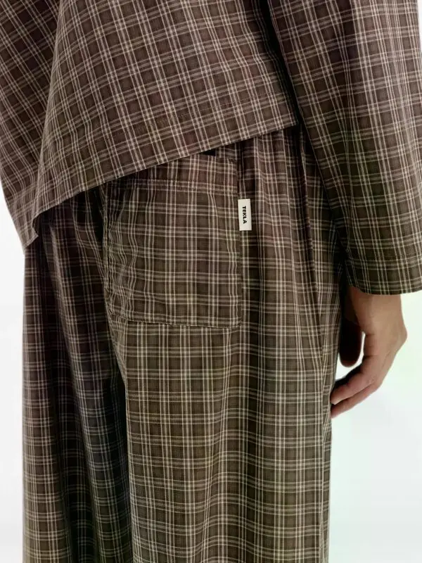 TEKLA Checked Cotton Pajamas