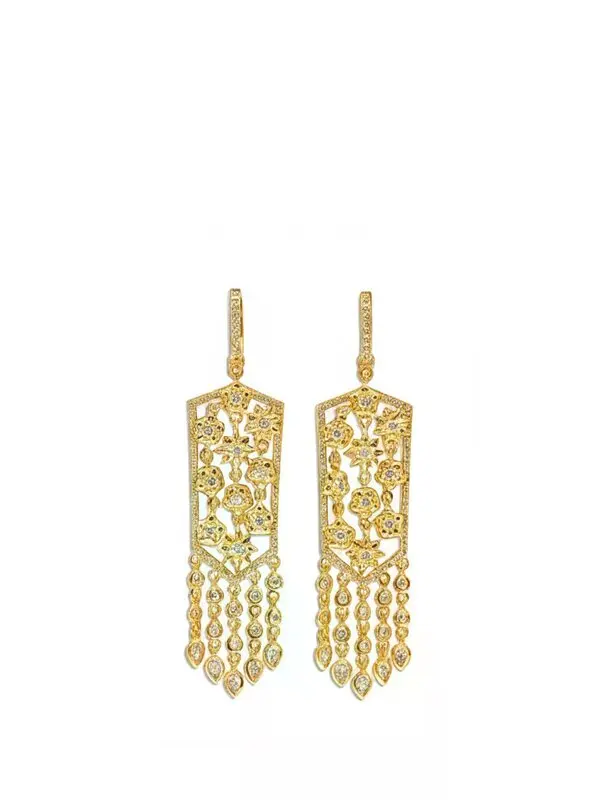 BUDDHA MAMA Diamond Drop Earrings In 20k Yellow - Gold