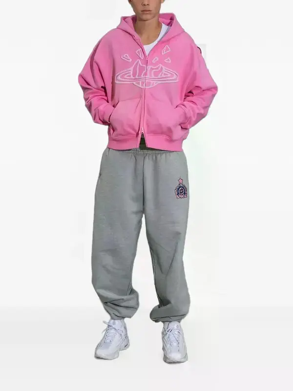 BROKEN PLANET Logo-print Zip-up Hoodie