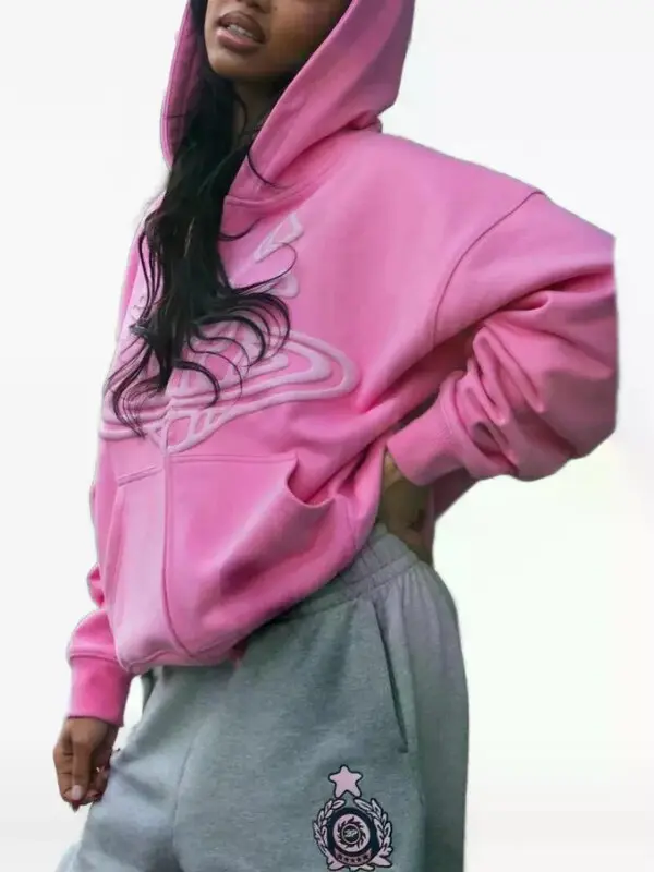 BROKEN PLANET Logo-print Zip-up Hoodie