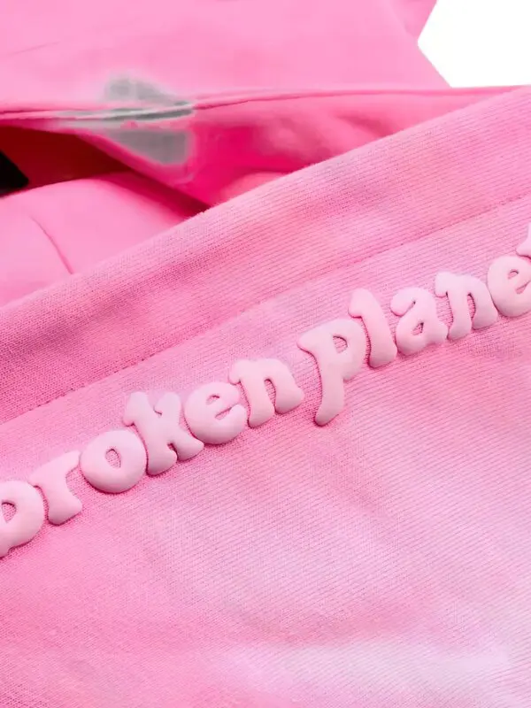 BROKEN PLANET Logo-print Zip-up Hoodie