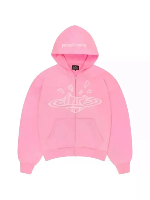 BROKEN PLANET Logo-print Zip-up Hoodie