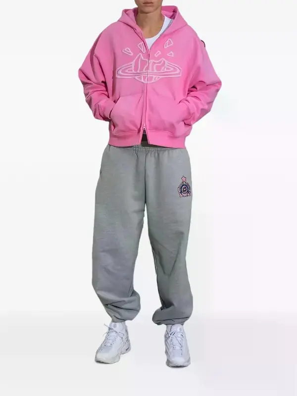 BROKEN PLANET Logo-print Zip-up Hoodie