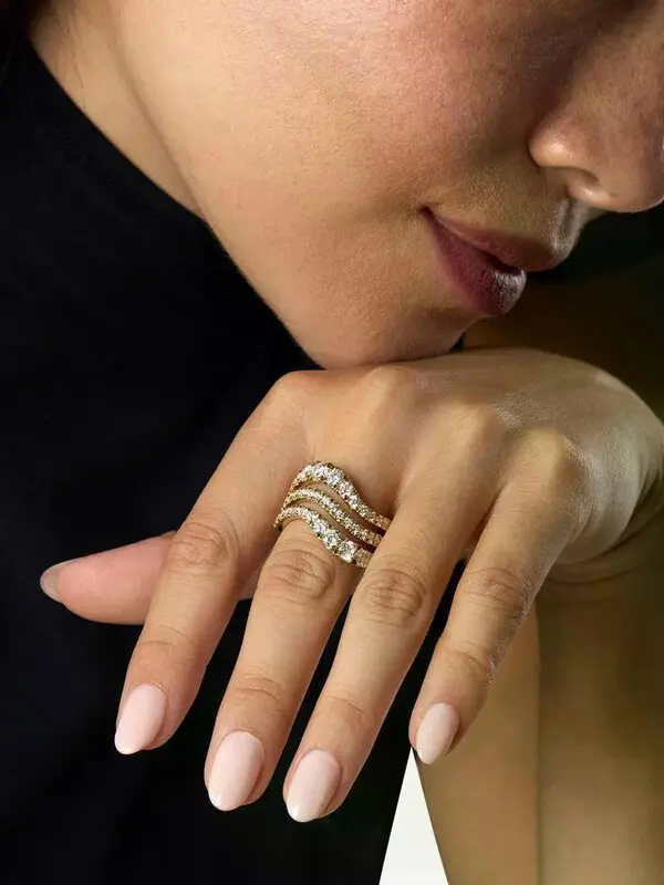 Melissa Kaye 18k Yellow Diamond Wave Ring