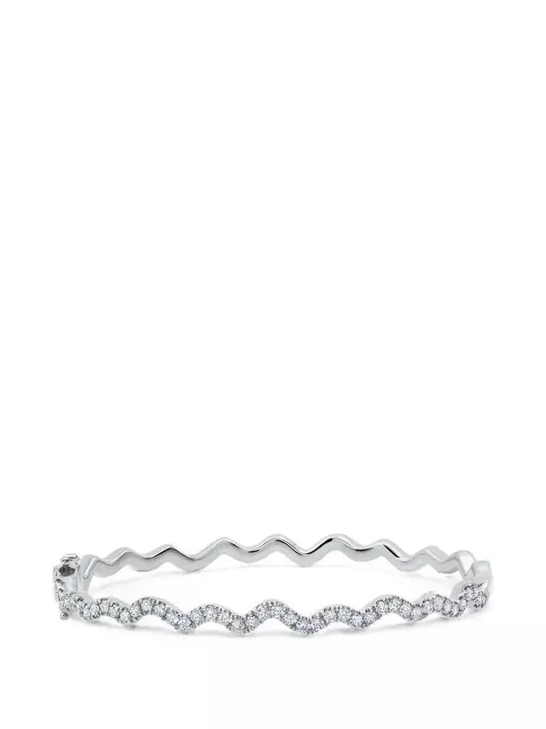 GRAZIELA Diamond Bangle Bracelet - Silver