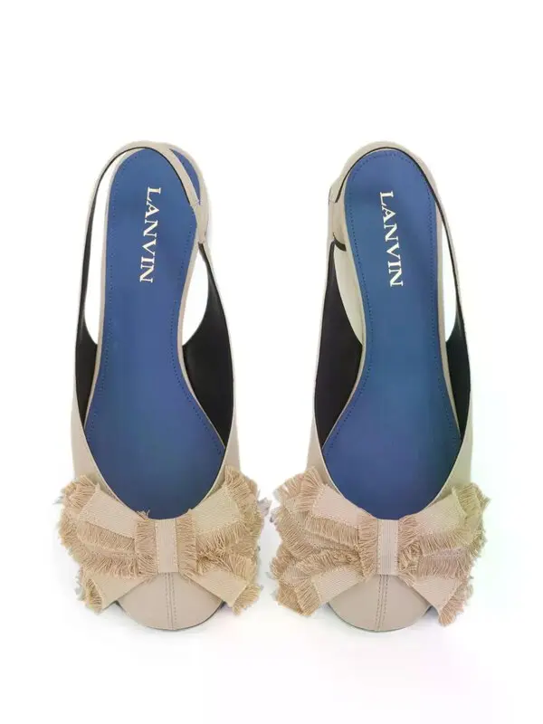 LANVIN Bow Detail Slingback Pumps - Neutrals