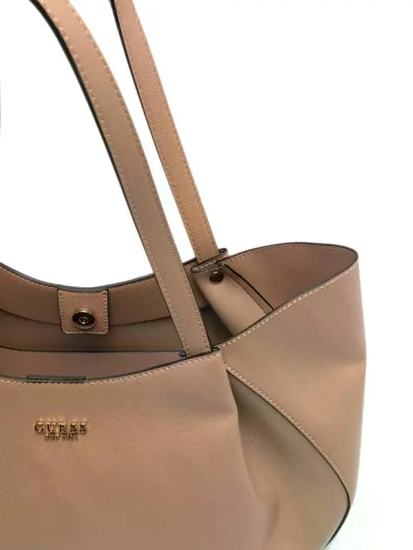 Guess Amorette Logo-plaque Pebbled-effect Shoulder Bag