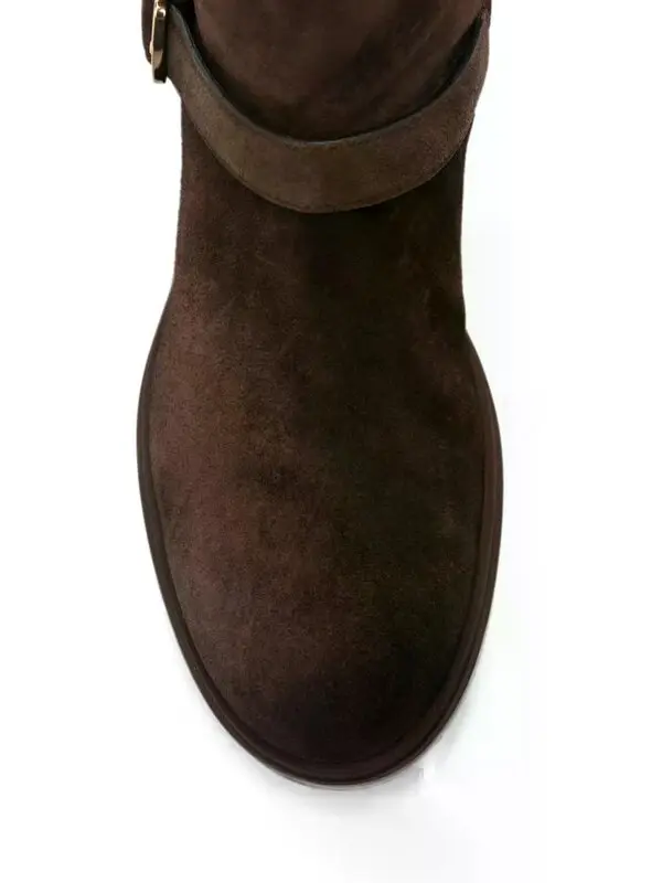 Santoni Buckle-strap Suede Boots