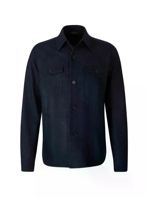 Harris Wharf London Chest-pocket Shirt Jacket - Blue