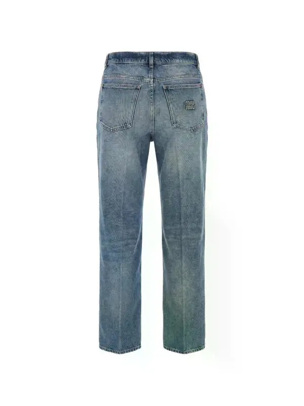 Miu Miu Logo-patch Straight-leg Jeans