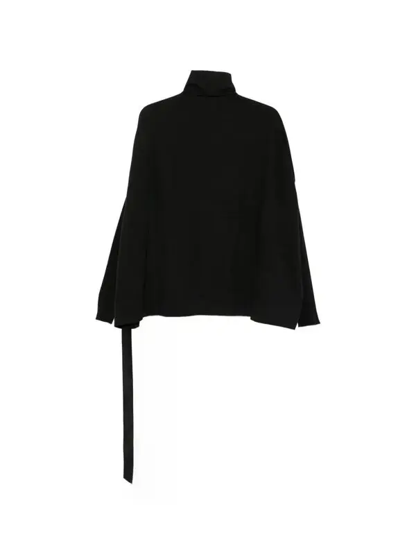 Rick Owens Asymmetric Zip Funnel Neck Sweatshirt