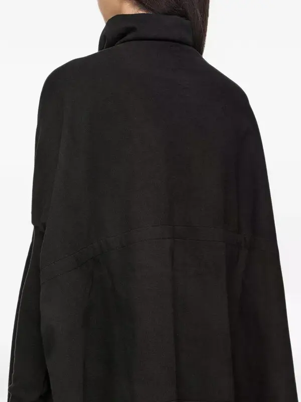 Rick Owens Asymmetric Zip Funnel Neck Sweatshirt - Black