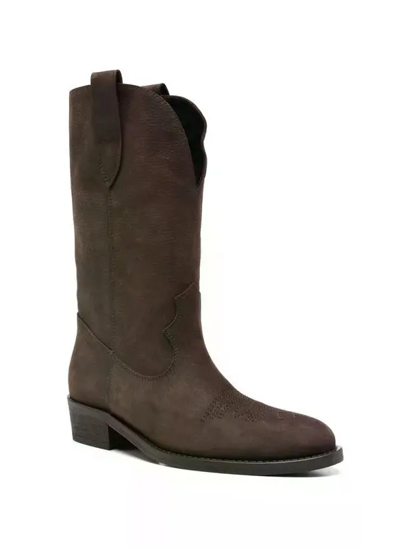 VIA ROMA 15 Embroidered Detail Western Style Boots